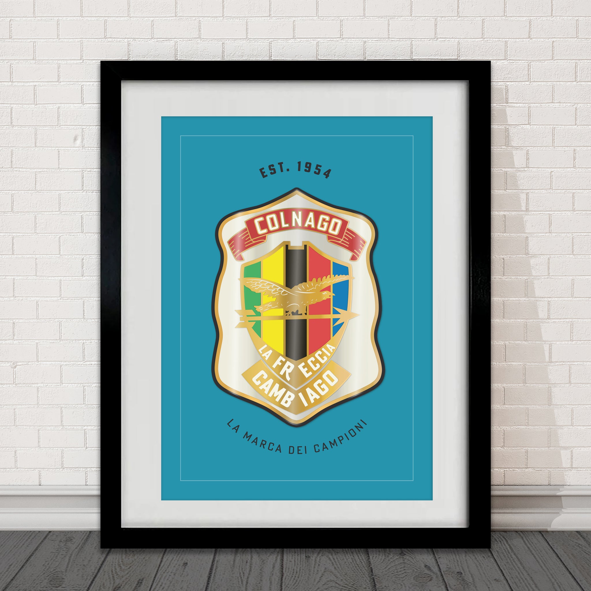 Colnago Vintage Cycling Head Badge Retro Cycling Art Print Poster ...