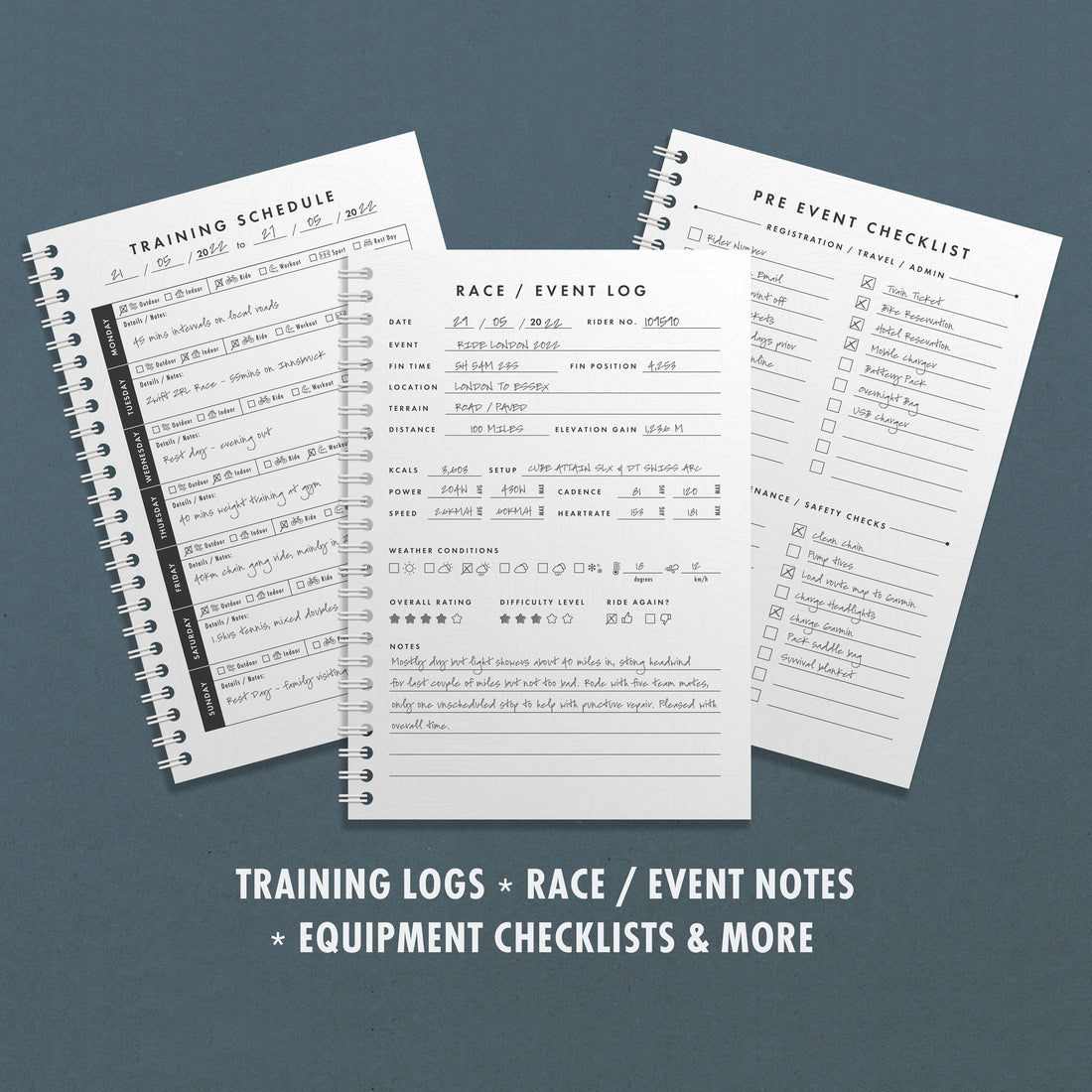 Cycling Journal Planner - Event Logbook, Training Schedule, Checklists ...