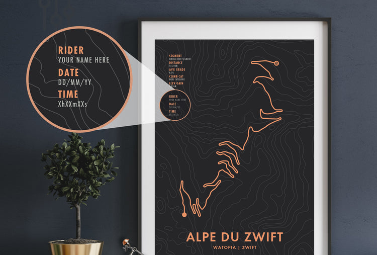 Zwift Pretzel Routes Cycling Route Map Poster - Personalised Options ...