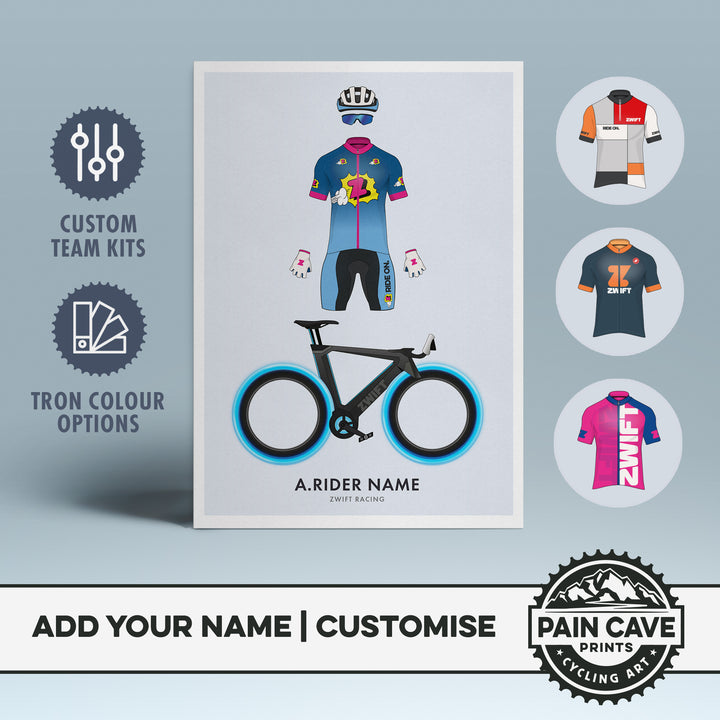 Zwift Pretzel Routes Cycling Route Map Poster - Personalised Options ...